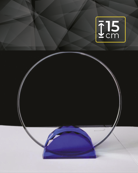 Crystal Awards Round With Black Design On The Bottom - Truebond UAE